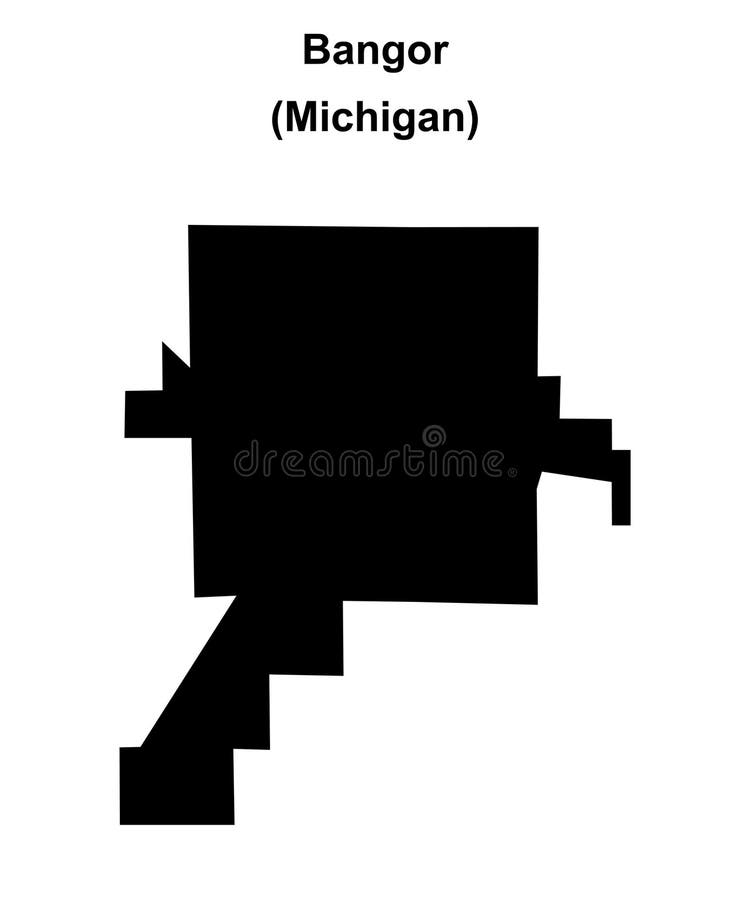 Bangor outline map stock vector. Illustration of blank - 387408659