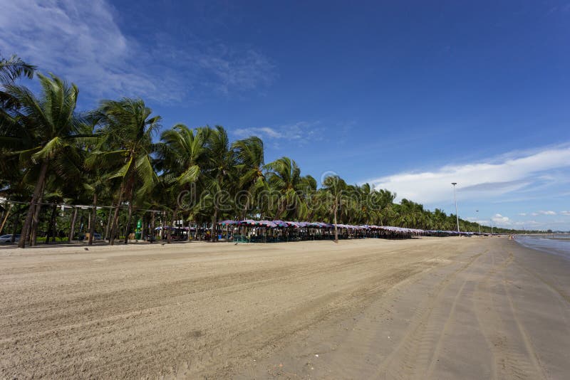 Bangsaen beach stock image. Image of coast, beautiful - 42682493