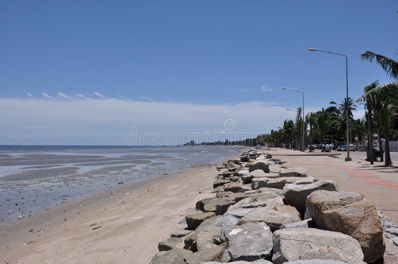 Bangsaen beach stock photo. Image of stone, beach, bangsaen - 45599366