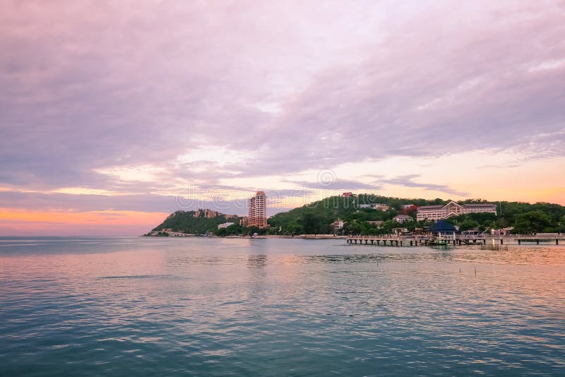 Bangsaen stock image. Image of sunlight, sunshine, horizon - 73135711