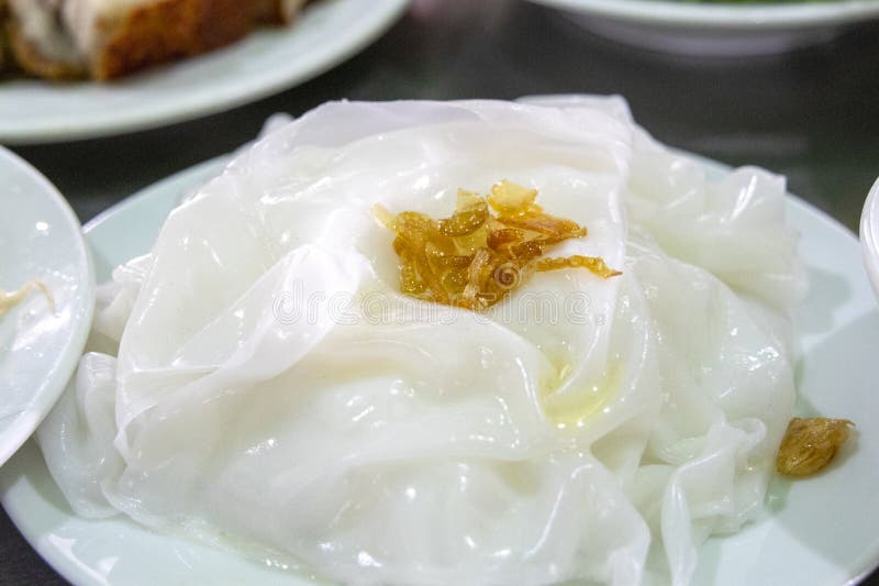 Banh Cuon, Vietnamese Steam Rice Noodle Rolls Stock Image - Image of ...