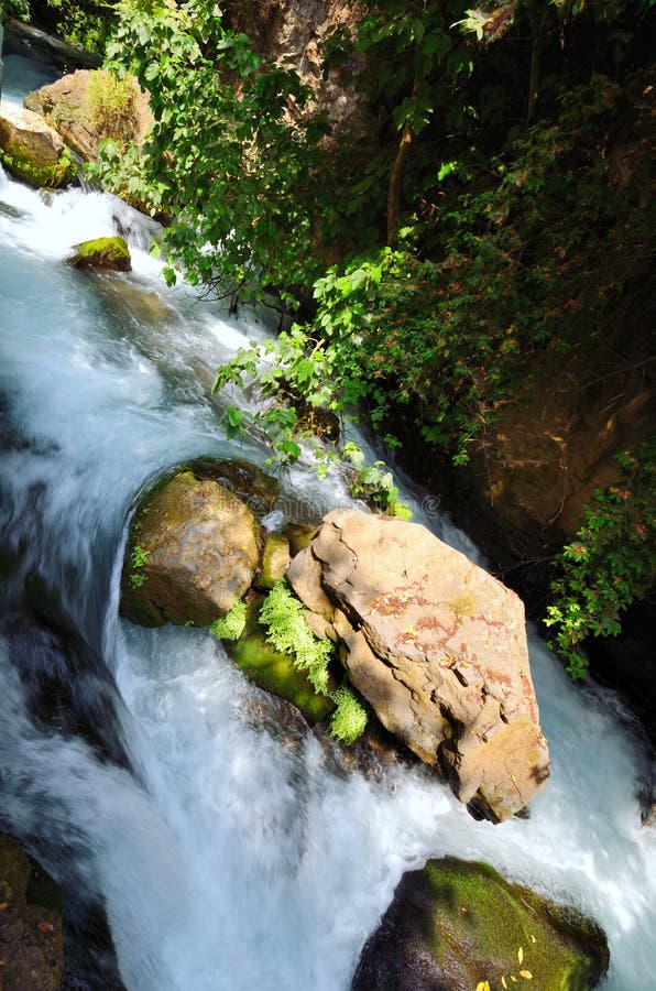 Banias Waterfall stock photo. Image of fall, forest, green - 53013818