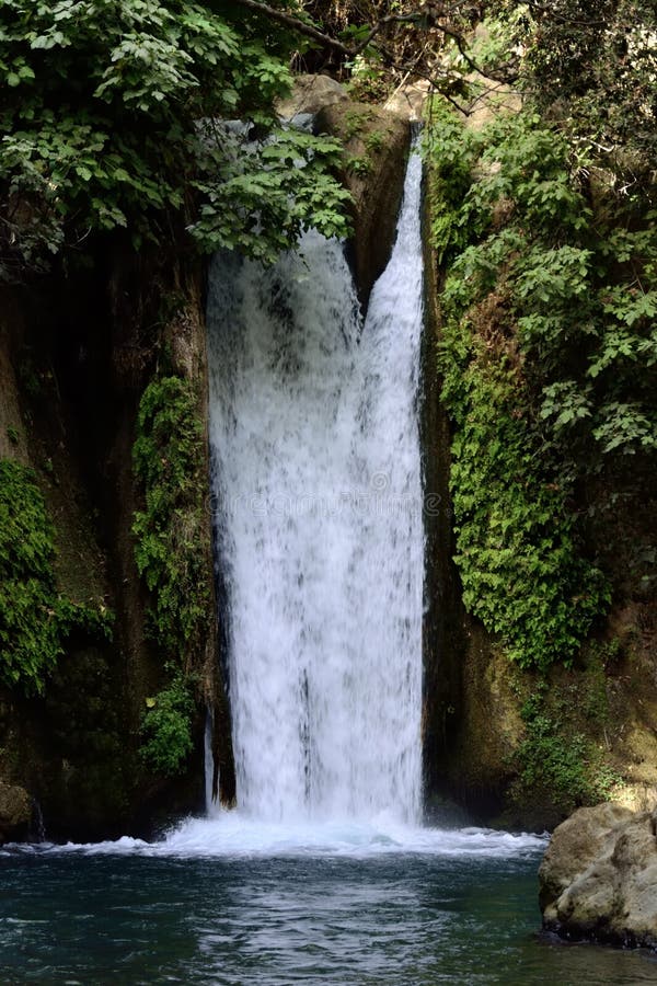 Banias waterfall, Israel. stock image. Image of stream - 45233535