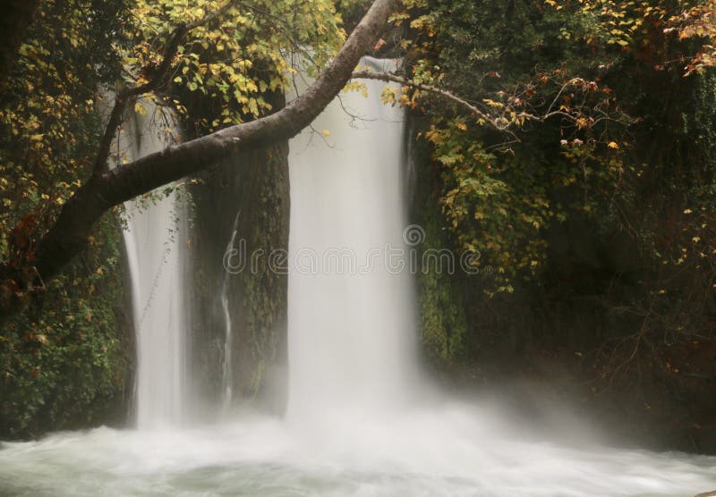 Banias waterfalls israel stock image. Image of humidity - 12436041