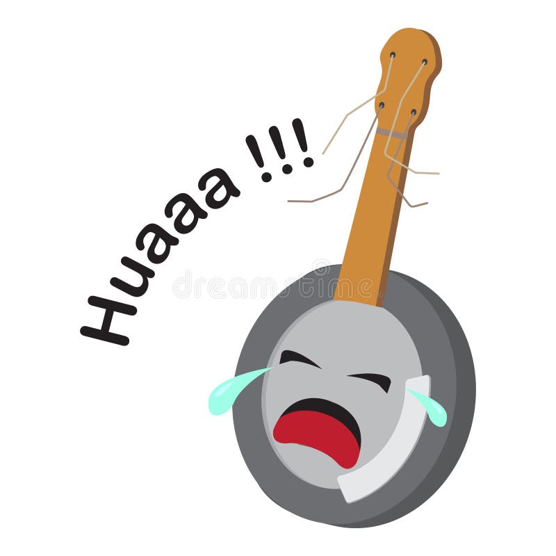 Sad banjo emoticon stock vector. Illustration of cartoon - 257891414