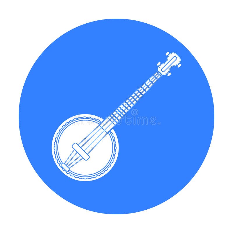 Banjo Icon in Cartoon,black Style Isolated on White Background. Musical ...