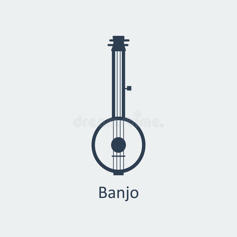 Banjo Icon in Cartoon Style Isolated on White Background. Musical ...