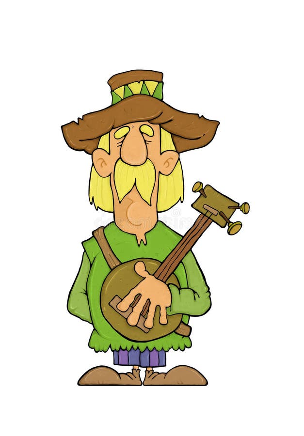 Music Series- Banjo and Contra Bass Player Stock Vector - Illustration ...