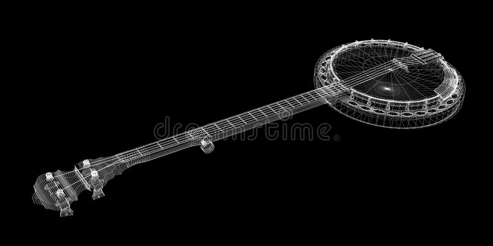 Banjo - 5 string stock illustration. Illustration of bluegrass - 48075069