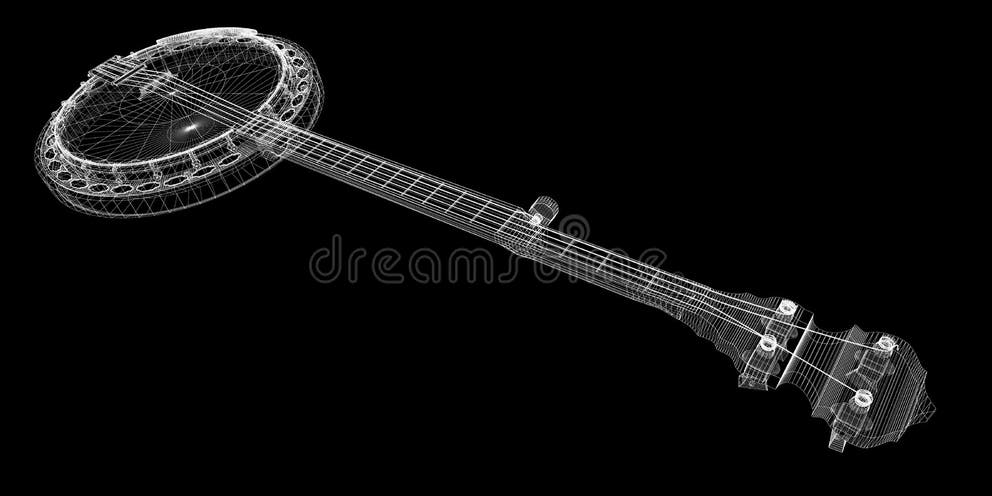 Banjo - 5 string stock illustration. Illustration of bluegrass - 48076171