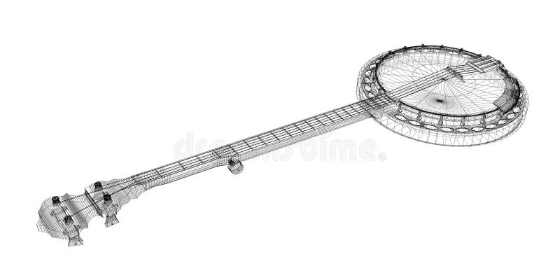 Banjo - 5 string stock illustration. Illustration of folk - 48156786