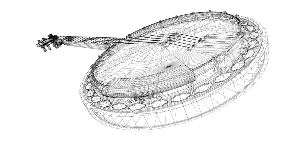 Banjo - 5 string stock illustration. Illustration of copy - 48156452
