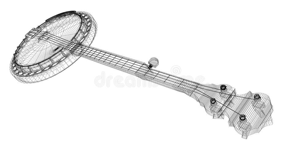 Banjo - 5 string stock illustration. Illustration of design - 48156570
