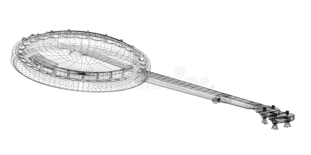 Banjo - 5 string stock illustration. Illustration of musical - 48156723