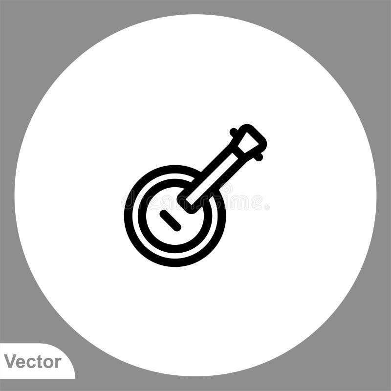 Banjo Vector Icon Sign Symbol Stock Vector - Illustration of five ...
