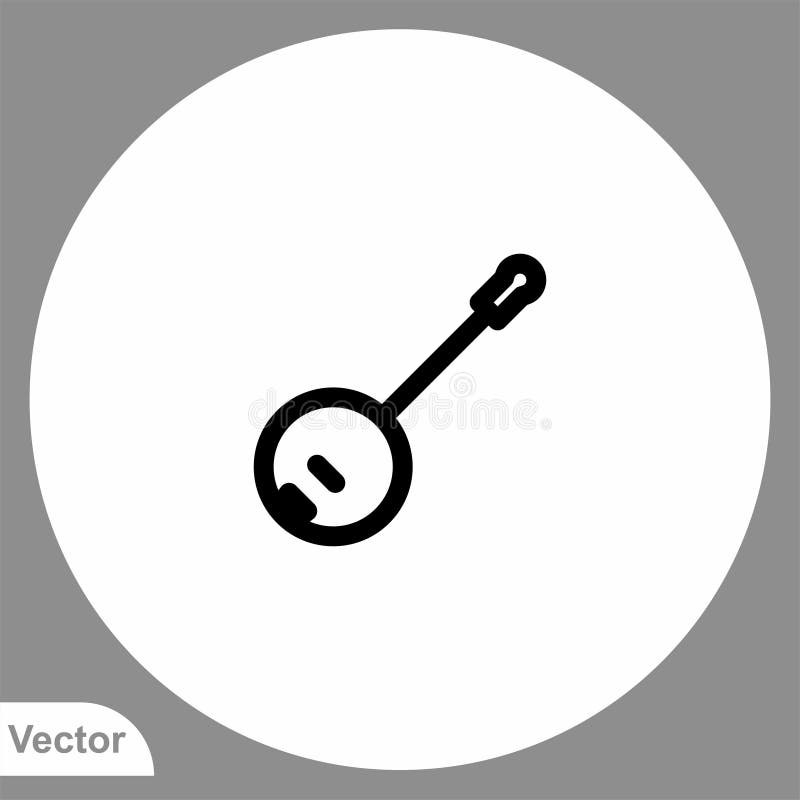 Banjo Vector Icon Sign Symbol Stock Vector - Illustration of music ...