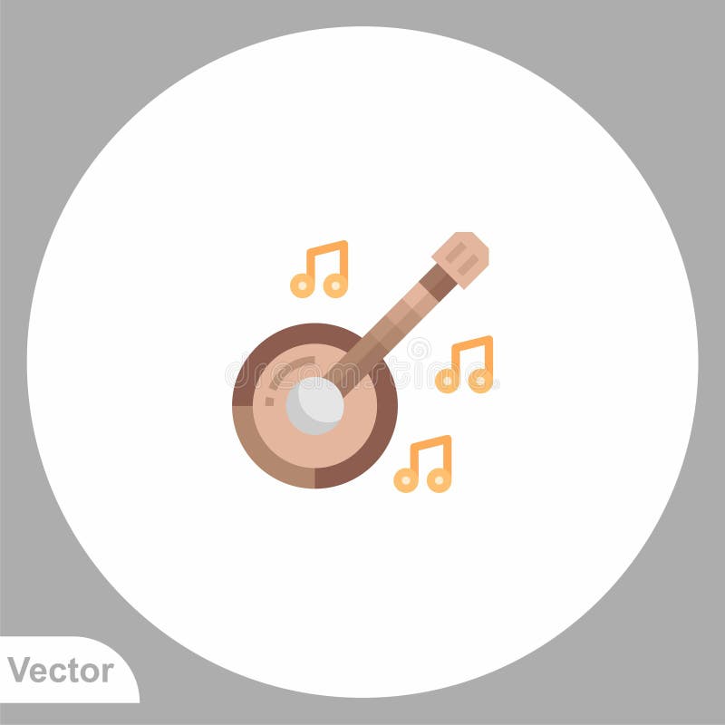 Banjo Vector Icon Sign Symbol Stock Vector - Illustration of drum ...