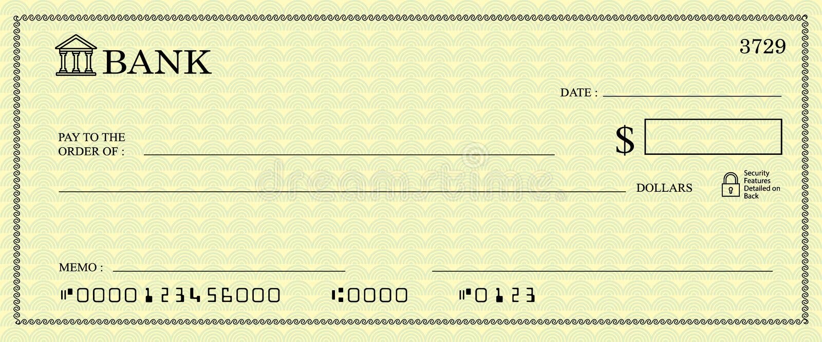 Blank Generic Bank Checks stock vector. Illustration of personal - 15084276