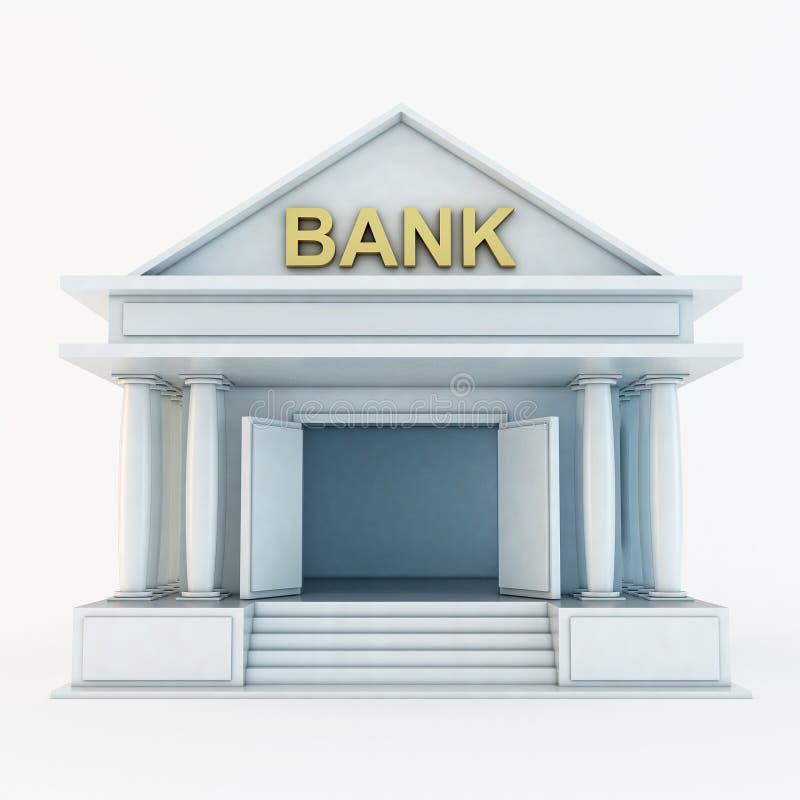 Bank 3d icon stock illustration. Illustration of symbol - 21594131