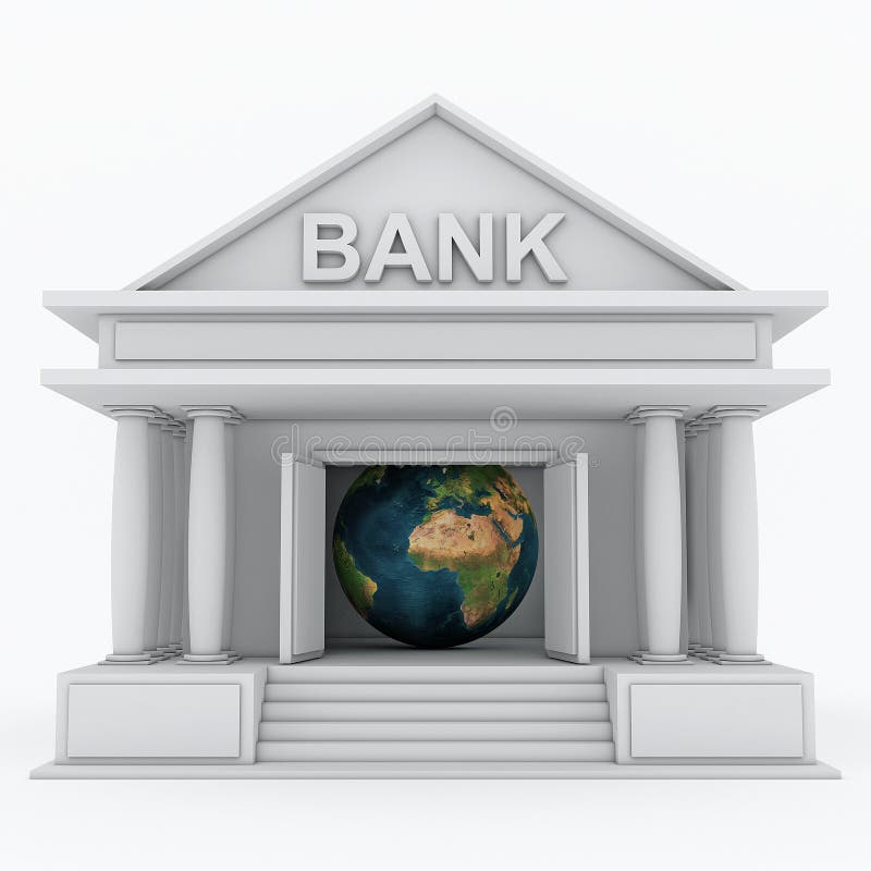 Bank 3d icon stock illustration. Illustration of symbol - 21594131