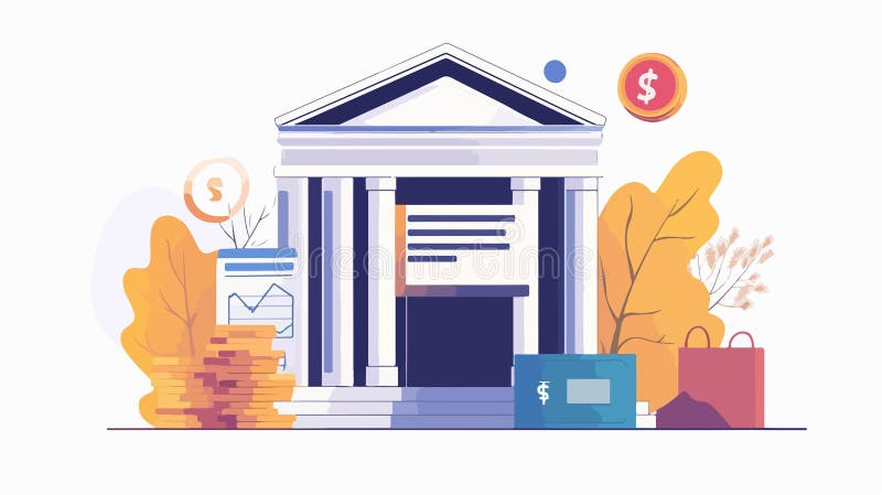 Bank Account Abstract Concept in Simple Flat Vector Design Stock Vector ...