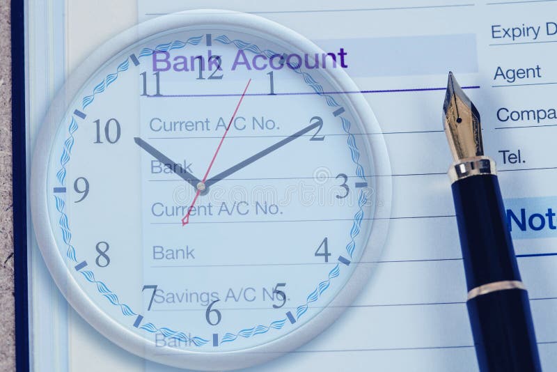 Bank Account in Book Note with Fountain Pen Stock Photo - Image of ...