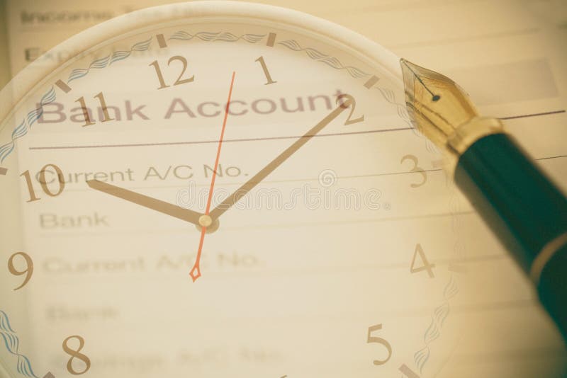 Bank Account in Book Note with Fountain Pen Stock Image - Image of ring ...