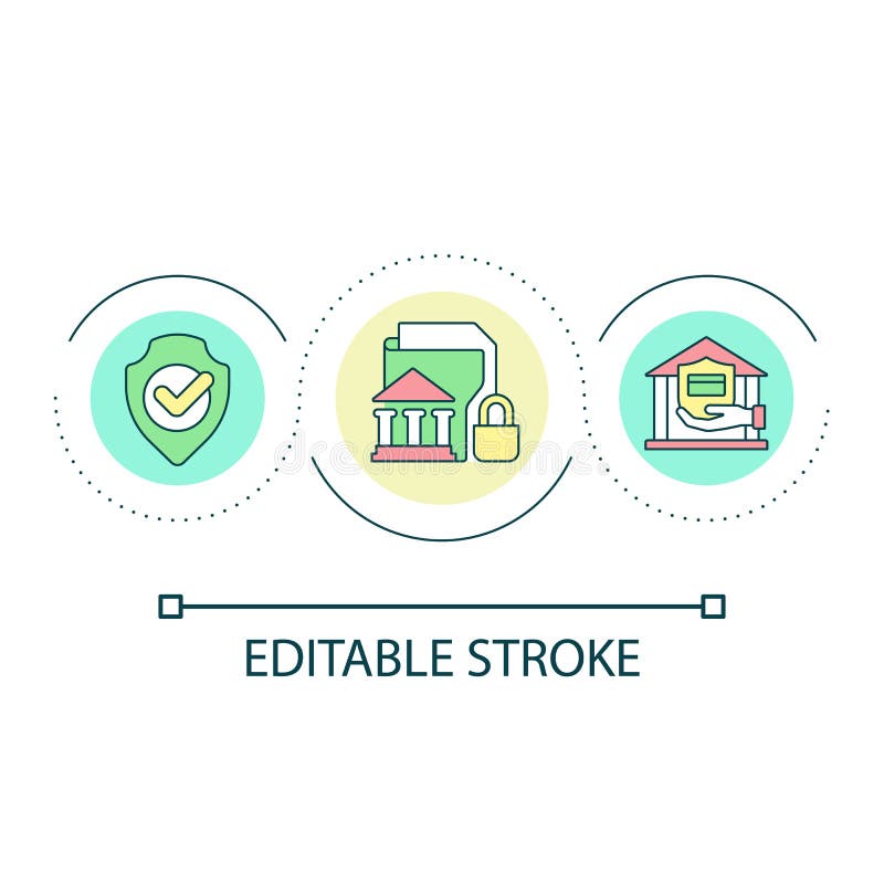 Bank Account Security Loop Concept Icon Stock Vector - Illustration of ...