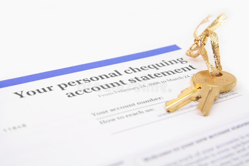 Bank Account Statement and Golden Key Stock Image - Image of unlock ...