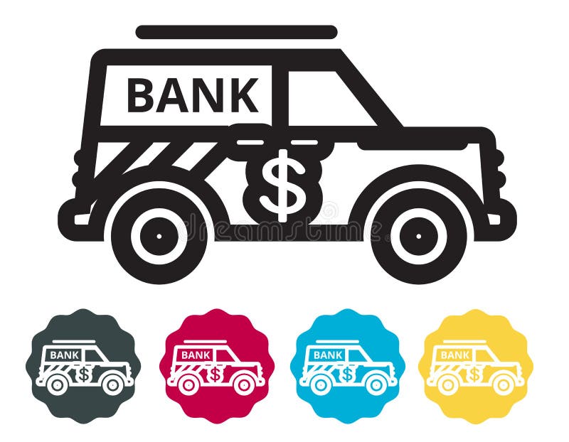 Bank ATM Van Icon stock illustration. Illustration of graphic - 266608436