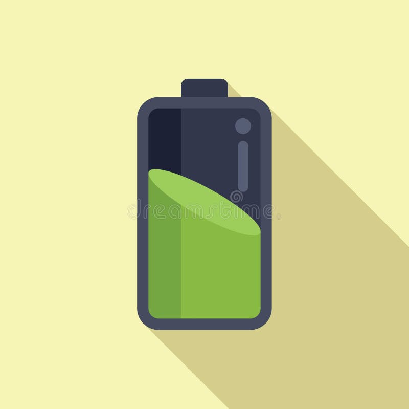Bank Battery Icon Flat Vector. Electric Gauge Half Energy Stock ...