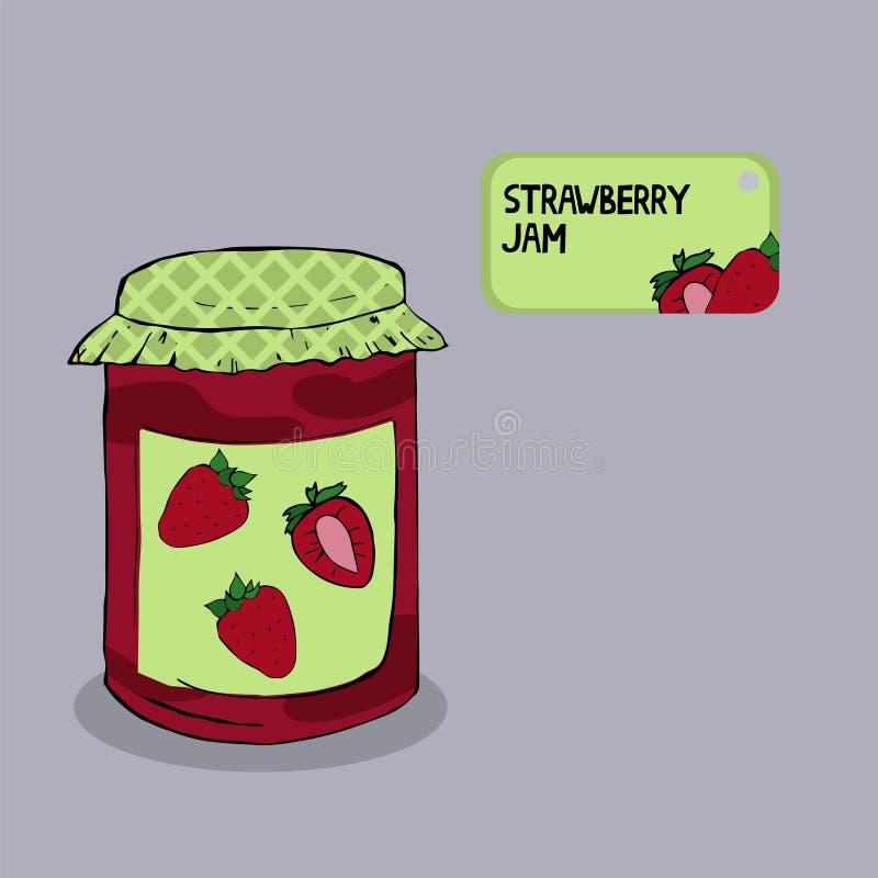 Bank with Berry Jam. Vector Illustration. Strawberry Jam Stock Vector ...