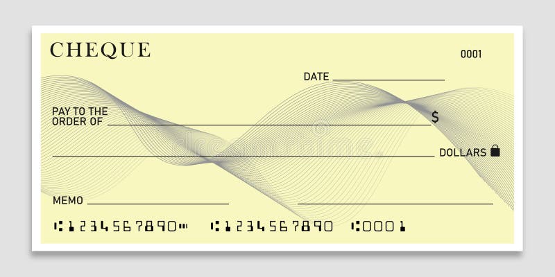 Blank Check. Financial Payment. Chequebook Template. Vector Stock ...