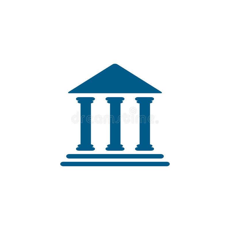Bank Blue Icon on White Background. Blue Flat Style Vector Illustration ...