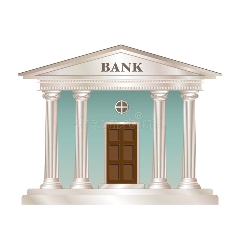 Bank Building Icon stock vector. Illustration of economy - 24113387