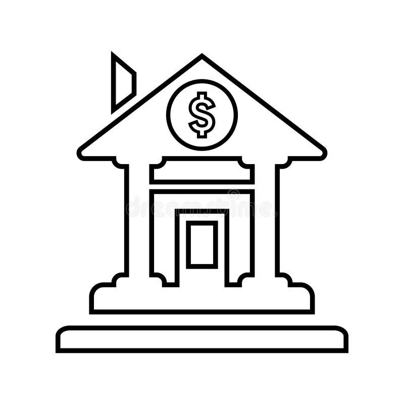 Bank, Building, Banking Outline Icon. Line Art Vector Stock Vector ...