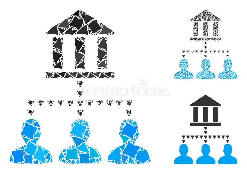 Bank Building Client Links Composition Icon of Unequal Items Stock ...