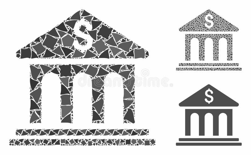 Bank Building Composition Icon of Irregular Parts Stock Illustration ...