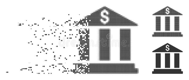 Bank Building Dissolved Pixel Icon Stock Vector - Illustration of ...