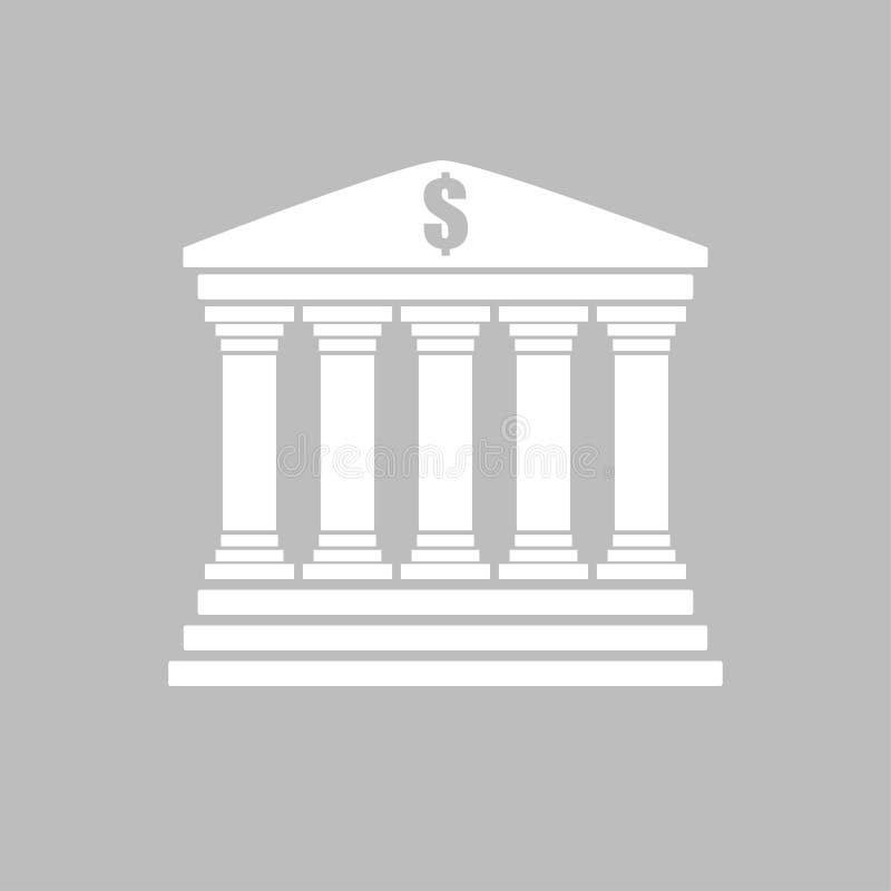 Bank Building Facade in Flat Design Dollar Stock Vector - Illustration ...