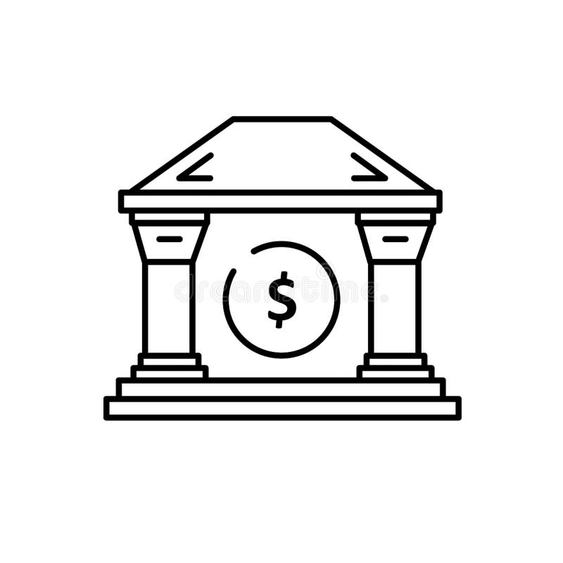 Bank Building, Financial Institution - Vector Icon Stock Vector ...