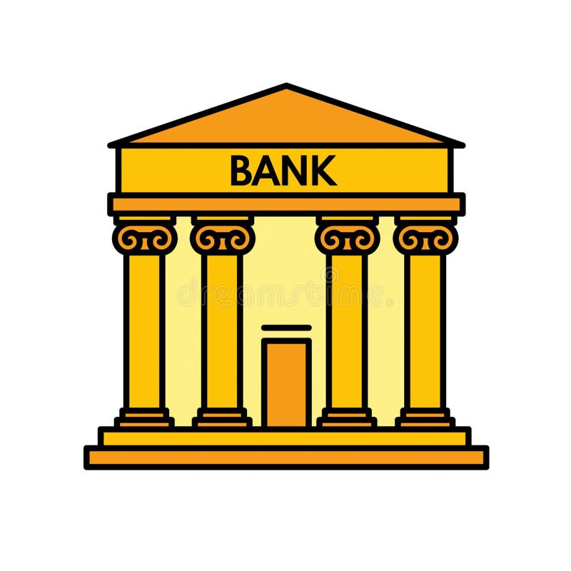 Bank Building, Financial Institution - Vector Icon Stock Vector ...