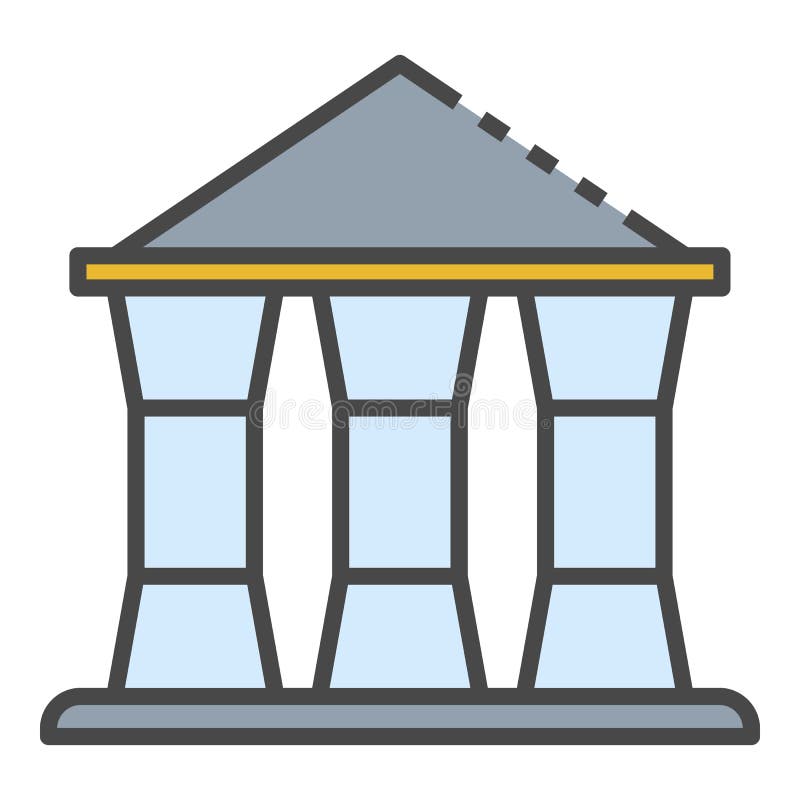 Bank Building Icon, Outline Style Stock Vector - Illustration of ...