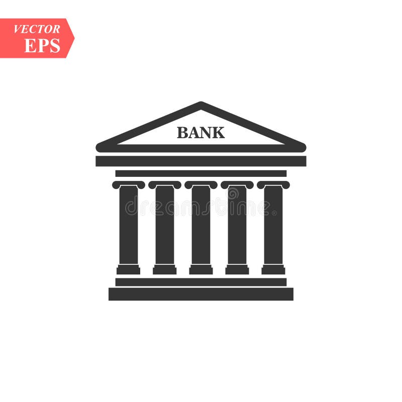 Bank Building Icon, Flat Design Best Vector Icon Eps10 Stock ...