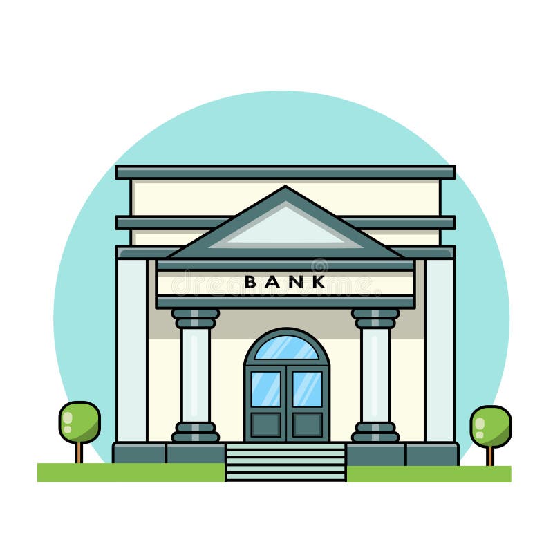 Bank Building Icon a Flat Design Illustration Stock Vector ...