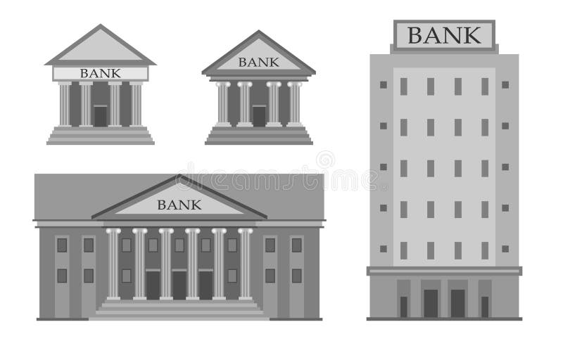 Bank Building Icon Set stock vector. Illustration of available - 67913054