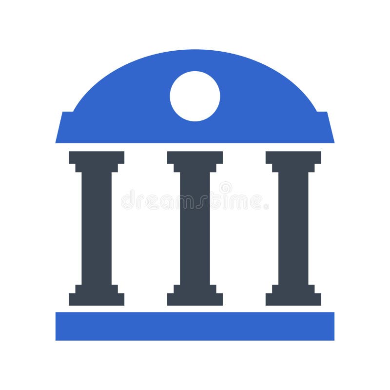 Bank, building icon stock vector. Illustration of vector - 174866124
