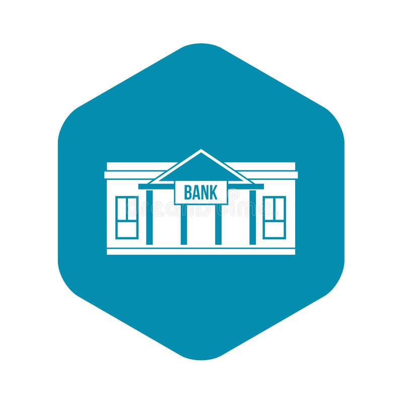 Bank Building Icon, Simple Style Stock Vector - Illustration of banking ...