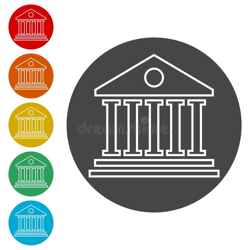 Bank Building Icon, Vector Icon Stock Vector - Illustration of ...