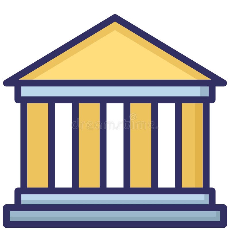 Bank, Building Isolated Vector Icon Which Can Be Easily Edit or ...